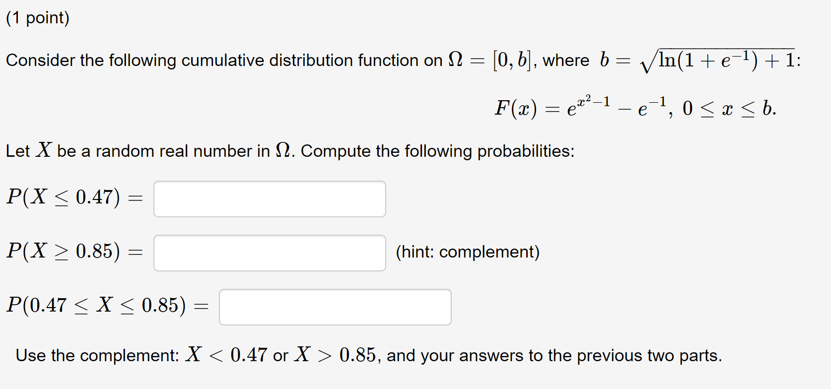 Solved Consider the following cumulative distribution | Chegg.com