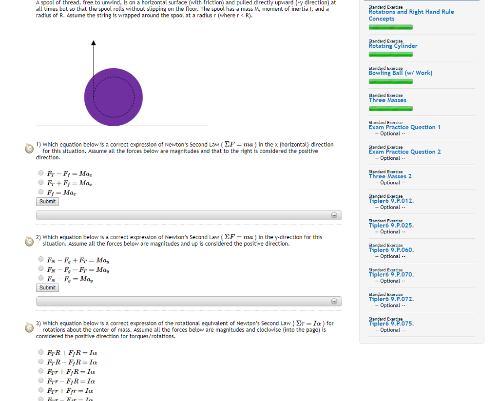 Solved A spool of thread, free to unwind, is on a horizontal | Chegg.com