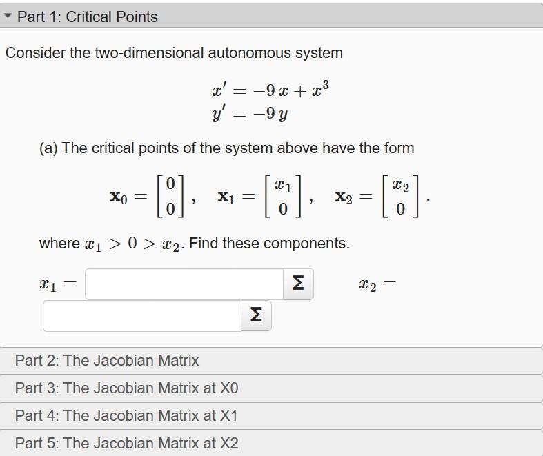 Solved Consider the two-dimensional autonomous system | Chegg.com