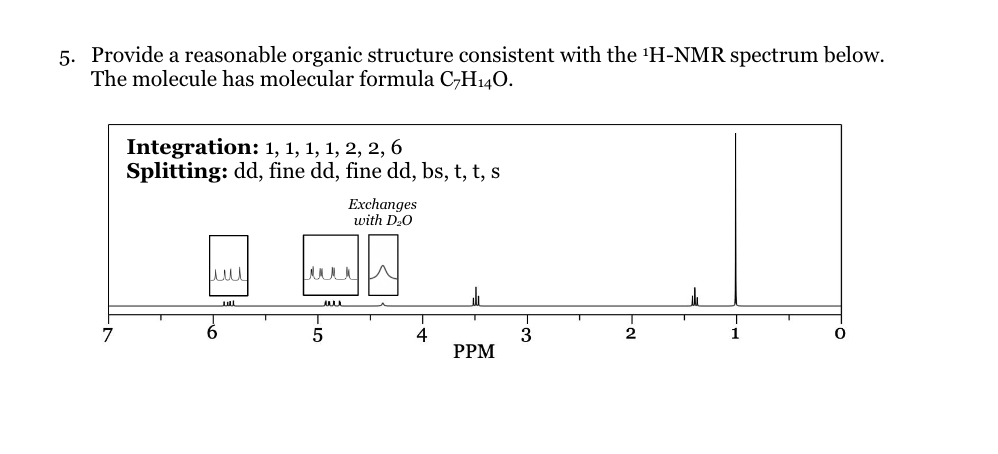 Solved 5. Provide a reasonable organic structure consistent | Chegg.com