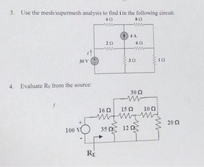 Solved 3. Use the mesh/supermesh analysis to find i in the | Chegg.com