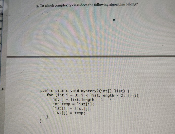 Solved 5. To which complexity class does the following | Chegg.com