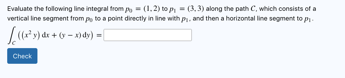 Solved = Evaluate the following line integral from po = (1, | Chegg.com