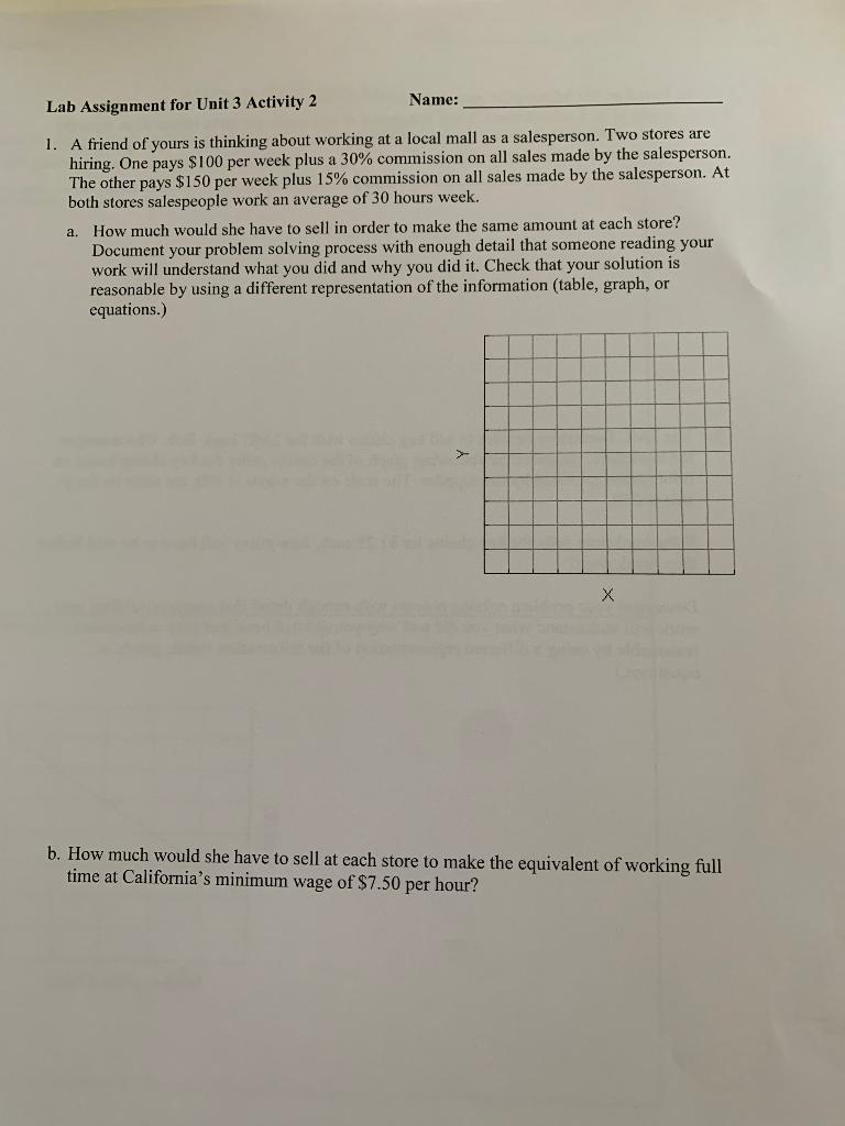 Solved Lab Assignment for Unit 3 Activity 2 Name: 1. A | Chegg.com