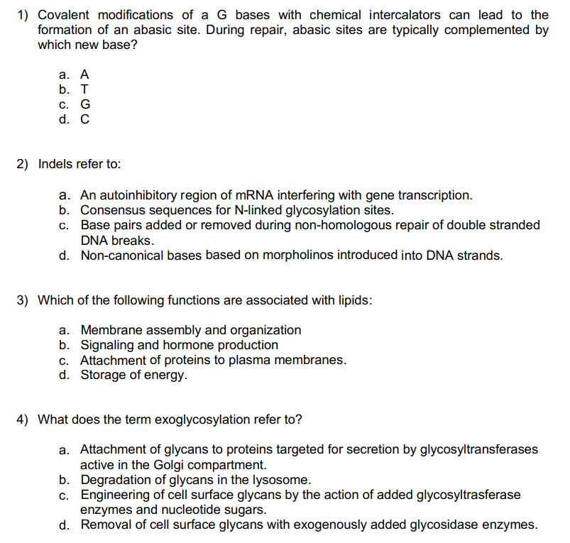 Solved 1) Covalent modifications of a G bases with chemical | Chegg.com