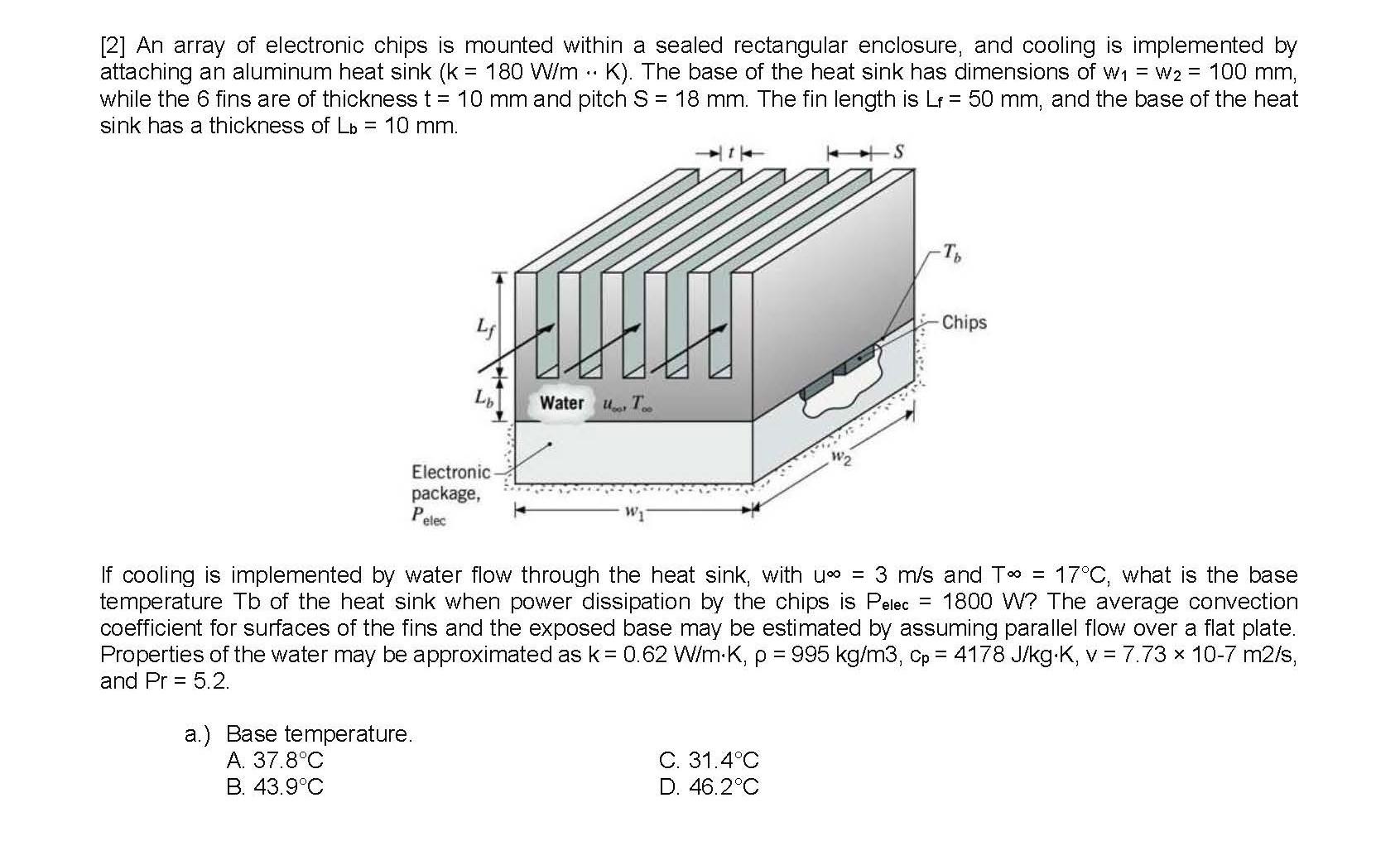 Solved [2] An array of electronic chips is mounted within a | Chegg.com