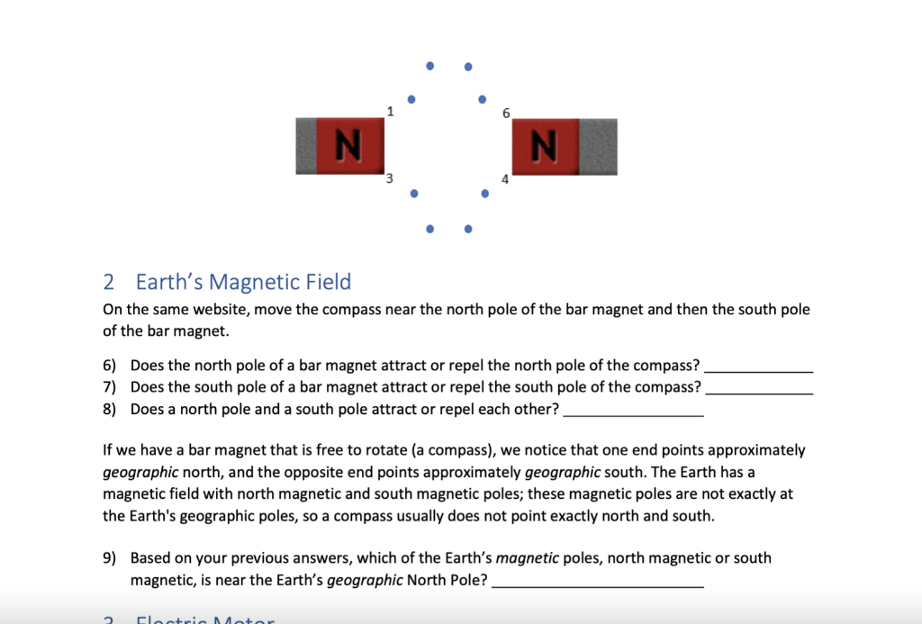 Solved N N 2 Earth's Magnetic Field On the same website, | Chegg.com