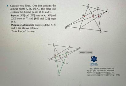 Solved 7 Consider two lines. One line contains the distinct | Chegg.com