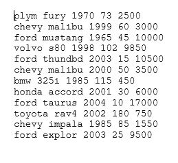 Solved unix script Consider the file cars provided. | Chegg.com