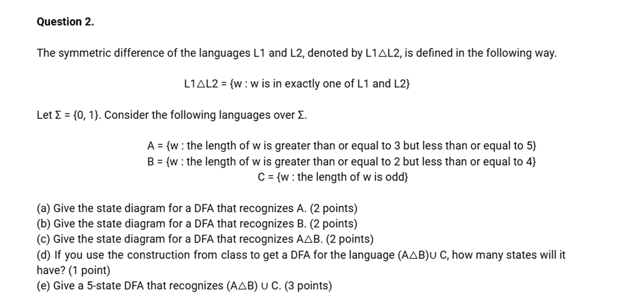 Solved Please solve all of ﻿them and draw the dfa where | Chegg.com