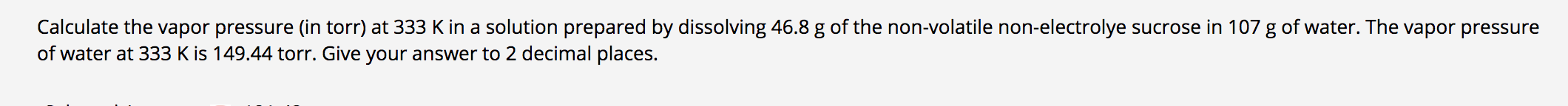 Solved Determine the vapor pressure in torr of the solution | Chegg.com