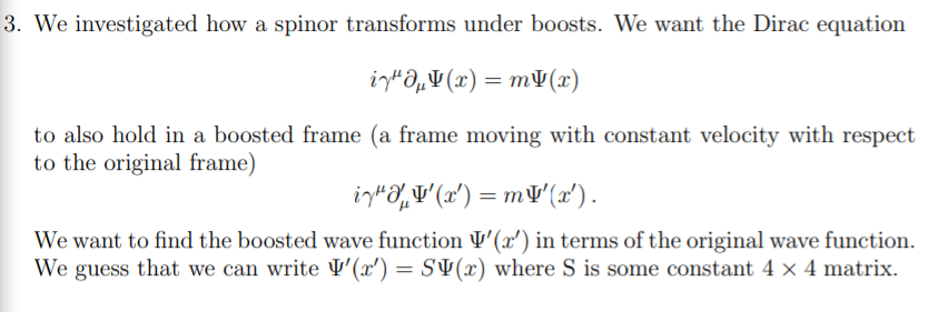 3. We investigated how a spinor transforms under | Chegg.com