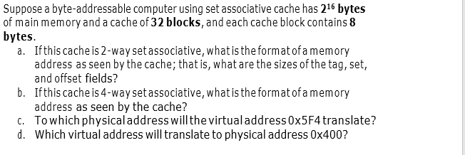 Suppose a byte-addressable computer using set | Chegg.com