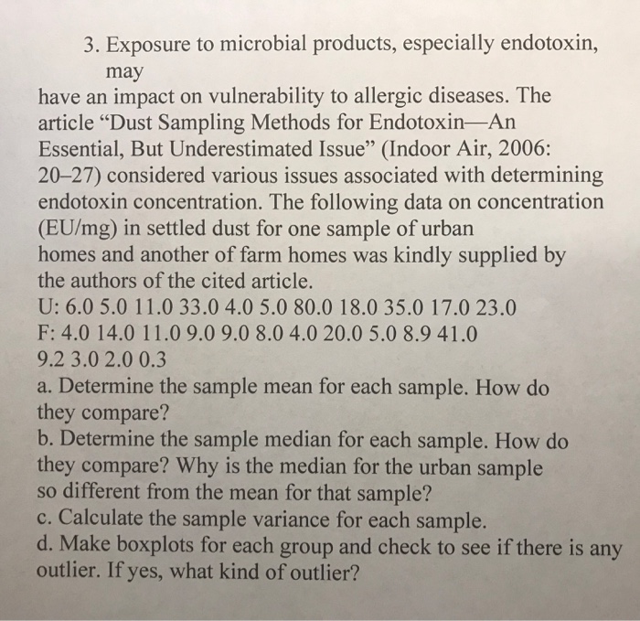 Solved 3. Exposure to microbial products, especially | Chegg.com