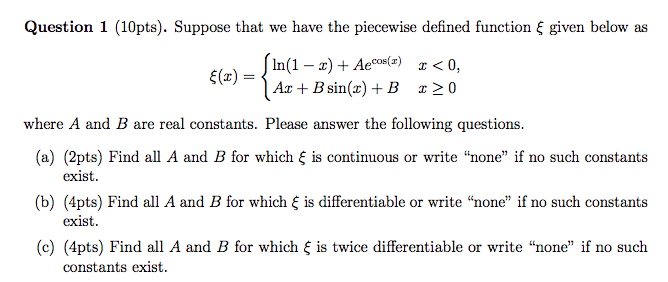 Solved Question 1 (10pts). Suppose that we have the | Chegg.com