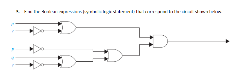 Solved 5. Find the Boolean expressions (symbolic logic | Chegg.com