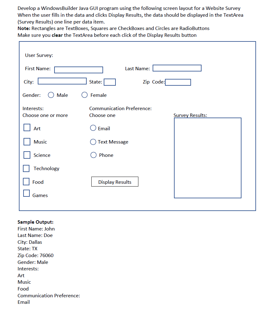 Solved Develop A Windowsbuilder Java Gui Program Using The Chegg