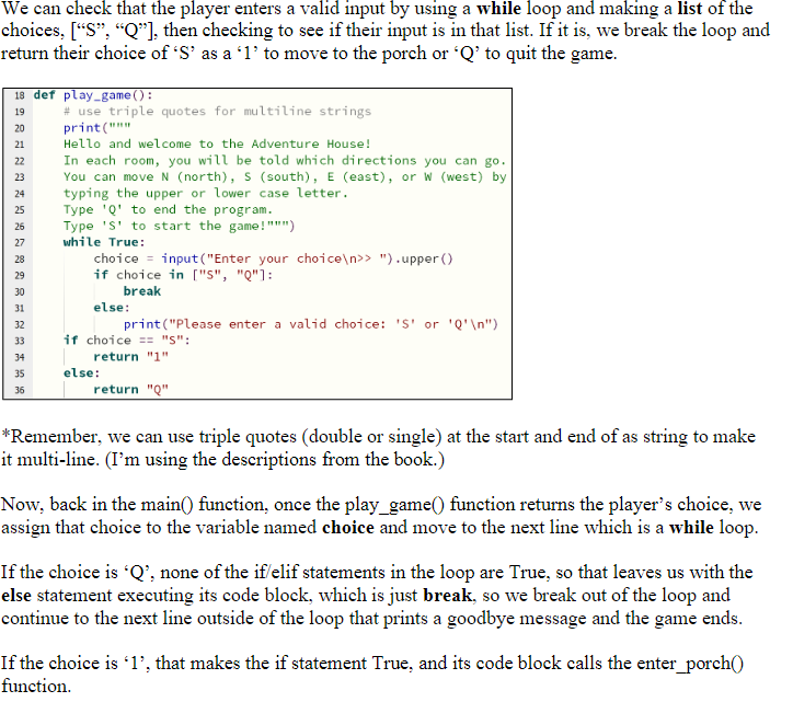 Create a python file called text_adventure_example.py | Chegg.com