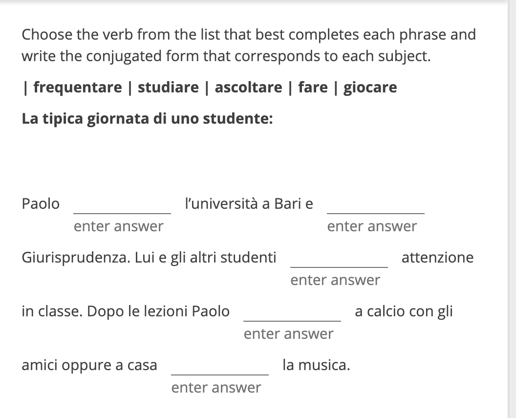 Choose the verb from the list that best completes | Chegg.com