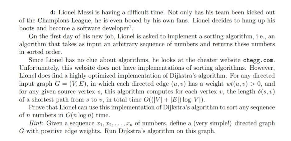 4: Lionel Messi is having a difficult time. Not only | Chegg.com