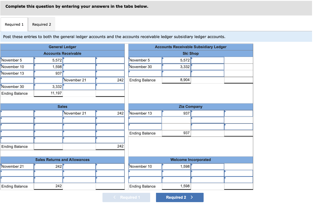 Solved Exercise 9-1 (Algo) Accounts receivable subsidiary | Chegg.com