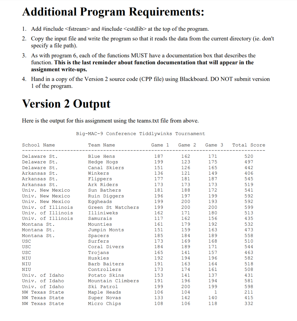Solved There are two version for this program, I'm looking | Chegg.com