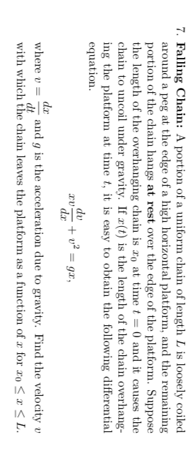Solved 7. Falling Chain: A portion of a uniform chain of | Chegg.com