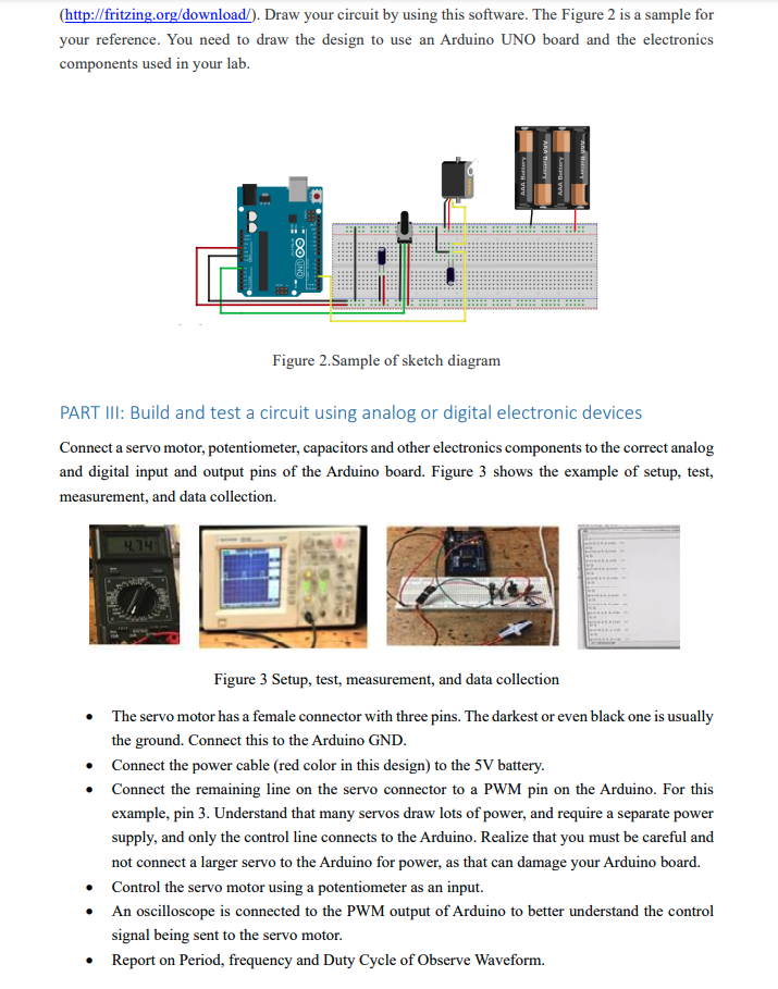 Objective Control a servomotor's position and | Chegg.com