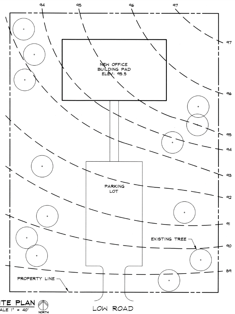 Solved VIGNETTE SITE GRADING 1 A new Office Building, | Chegg.com