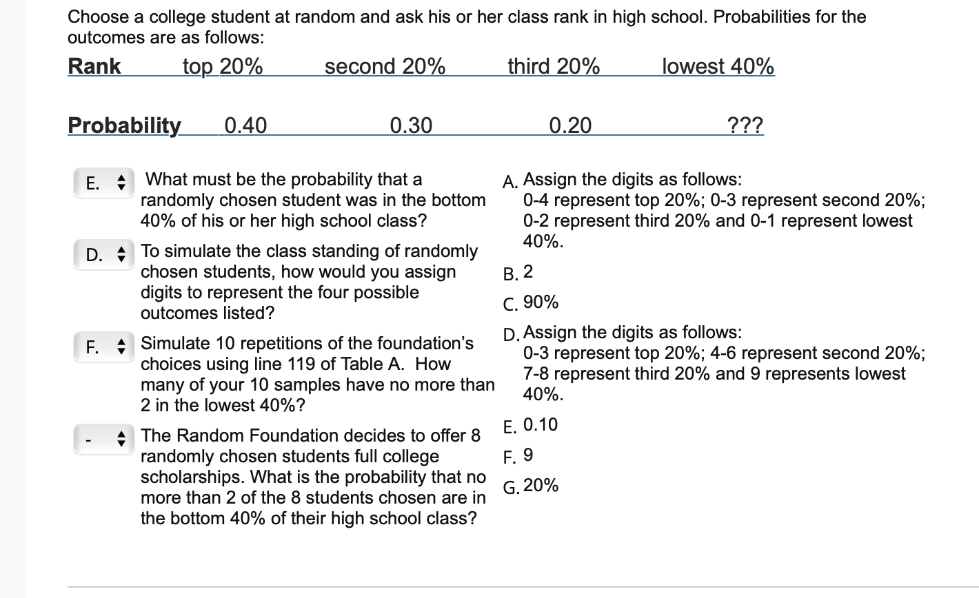 Solved Choose a college student at random and ask his or her | Chegg.com