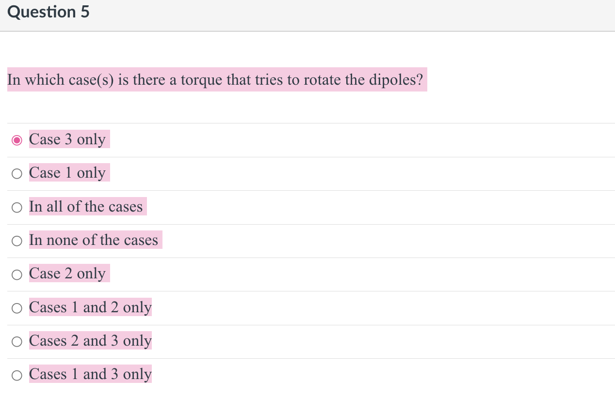 Solved Case 1 Case 3 In which case(s) is there a torque | Chegg.com