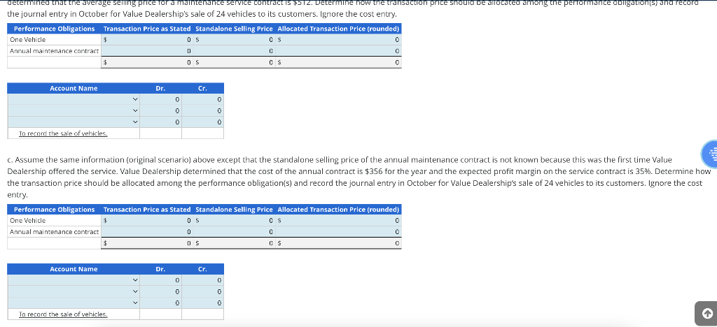 Solved Allocating Transaction Price to Performance | Chegg.com