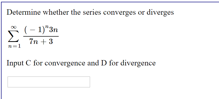 Solved Determine whether the series converges or diverges: | Chegg.com