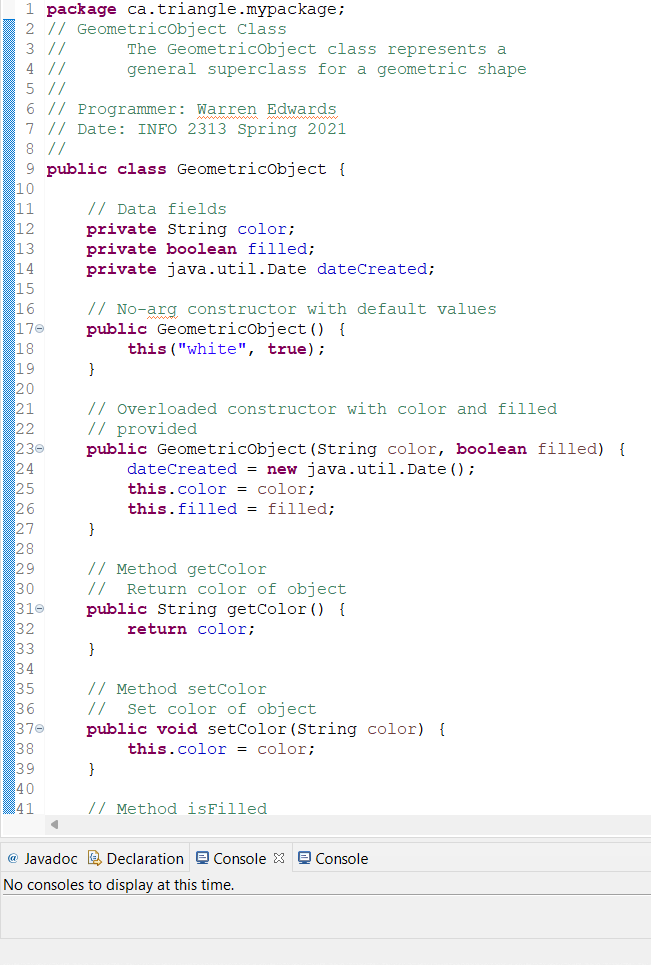Solved C3.1: Triangle 1. Design a public class named | Chegg.com