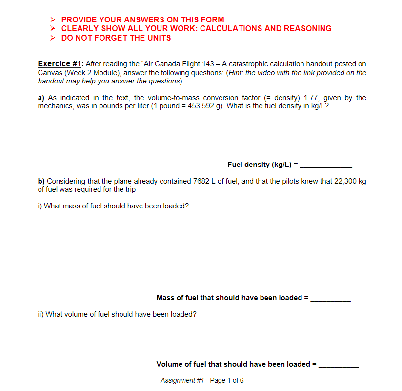 Solved PROVIDE YOUR ANSWERS ON THIS FORM > CLEARLY SHOW ALL | Chegg.com