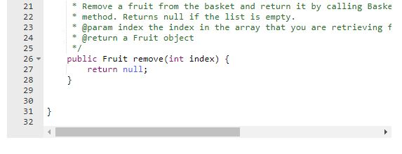 Solved Your task is to complete the methods in Fruit Basket | Chegg.com