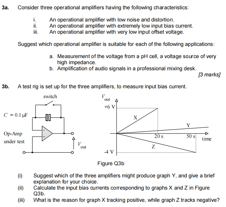 Solved 3a. . Consider three operational amplifiers having | Chegg.com
