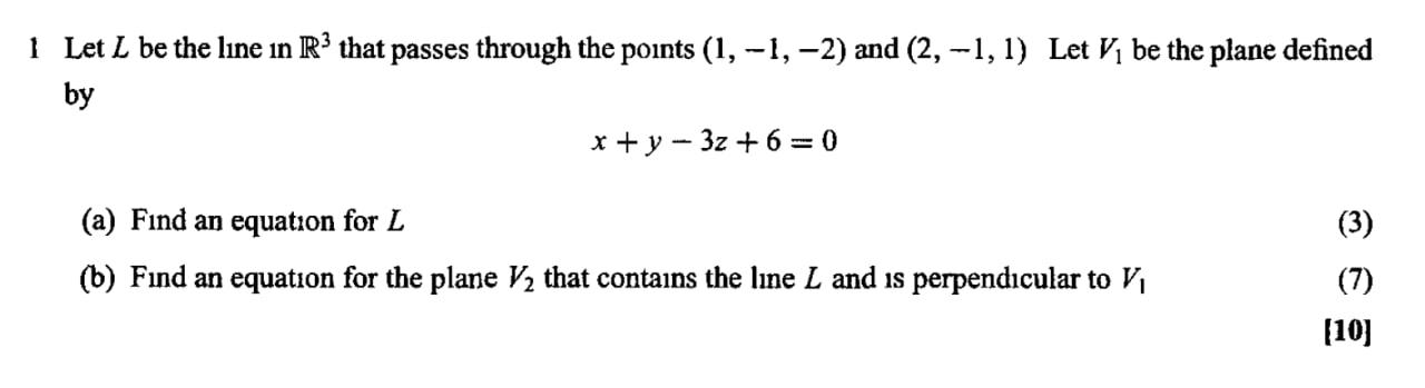 Solved Let L be the line in R3 that passes through the | Chegg.com