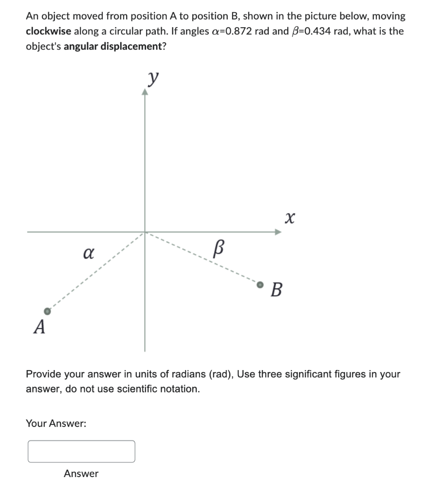 Solved An object moved from position A to position B, shown | Chegg.com