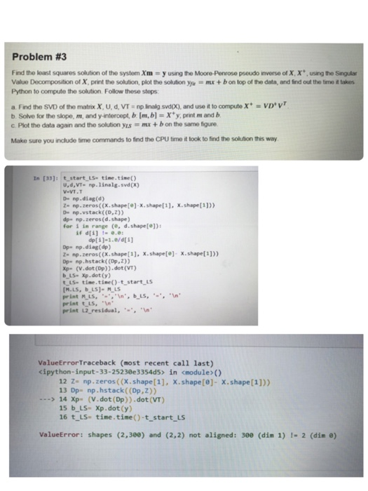 Python problem Least Squares with Gradient Descent | Chegg.com