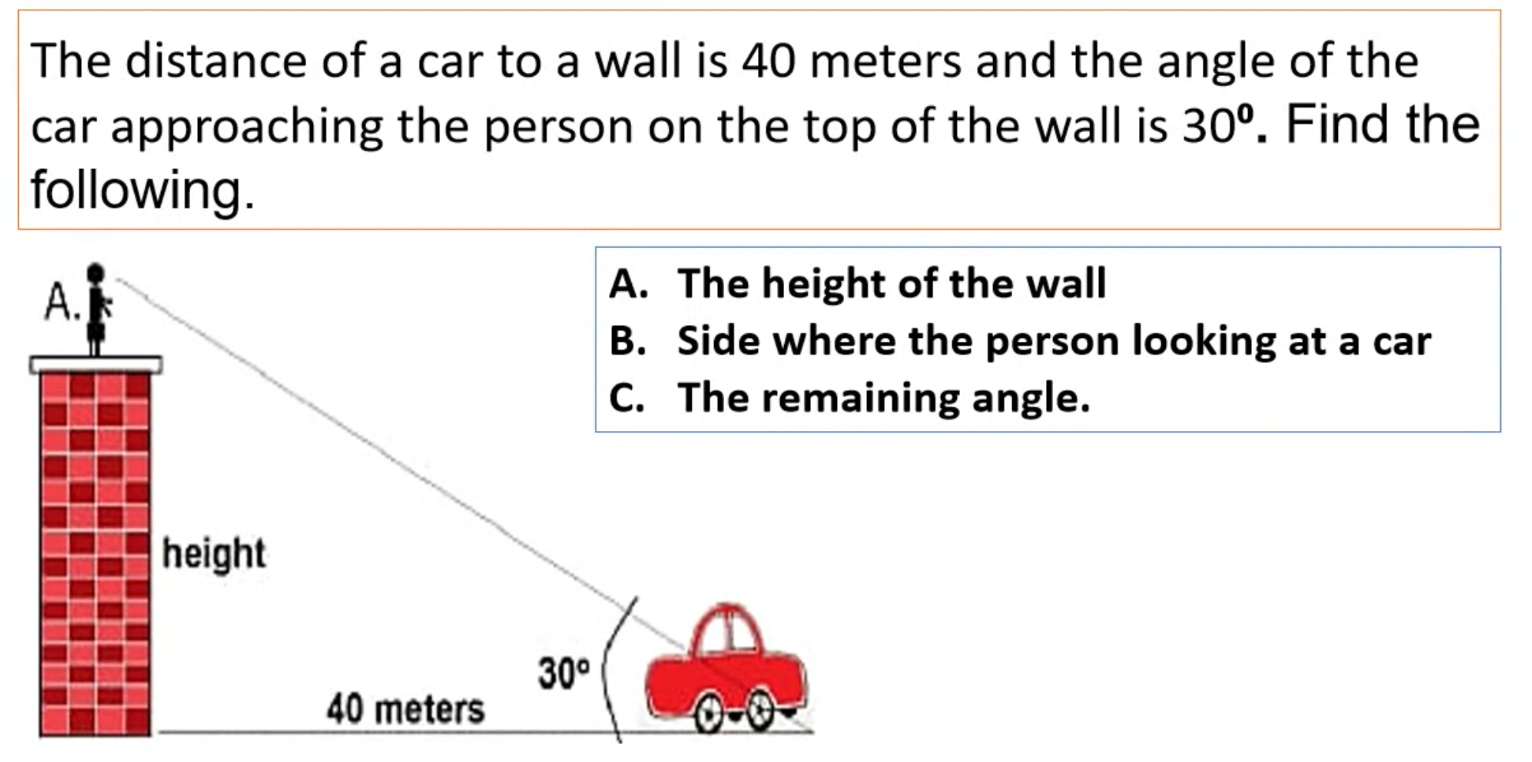 Solved The distance of a car to a wall is 40 meters and the | Chegg.com