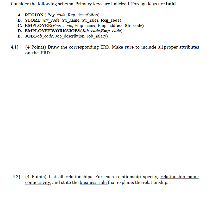 Solved Consider the following schema. Primary keys are | Chegg.com