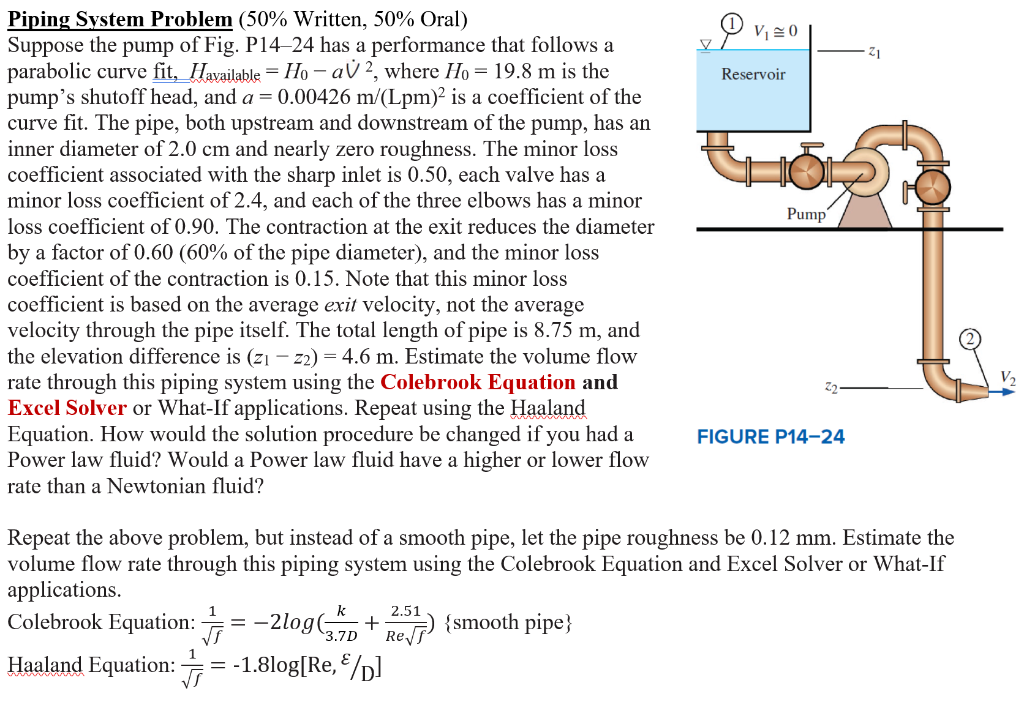 [Solved]: V20 21 Reservoir Go Pump Piping System Problem