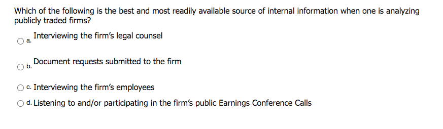 Solved Which of the following is the best and most readily | Chegg.com