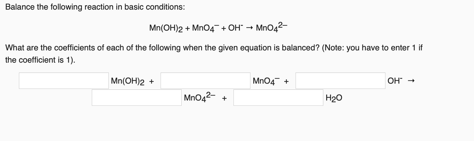 Solved Balance the following reaction in basic conditions: | Chegg.com
