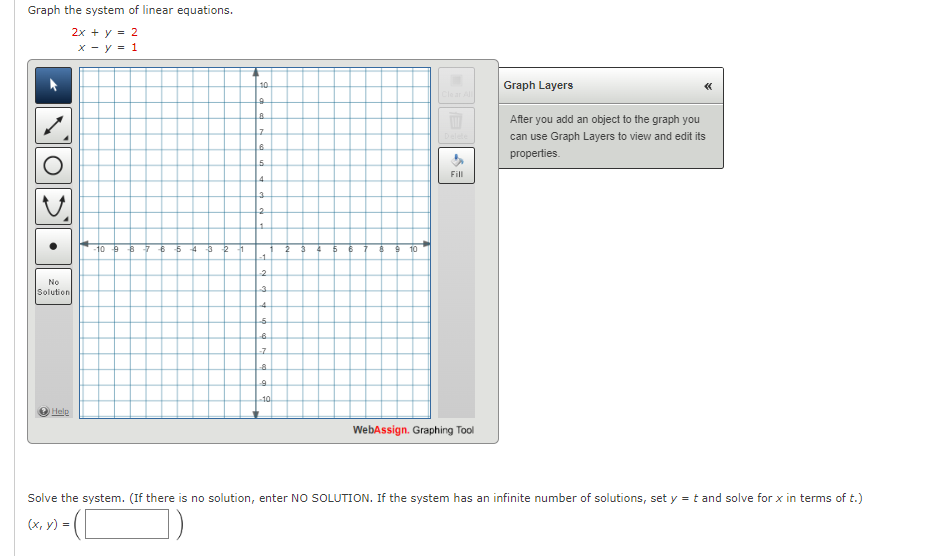 Solved Graph the system of linear equations.2x+y=2x-y=1Graph | Chegg.com