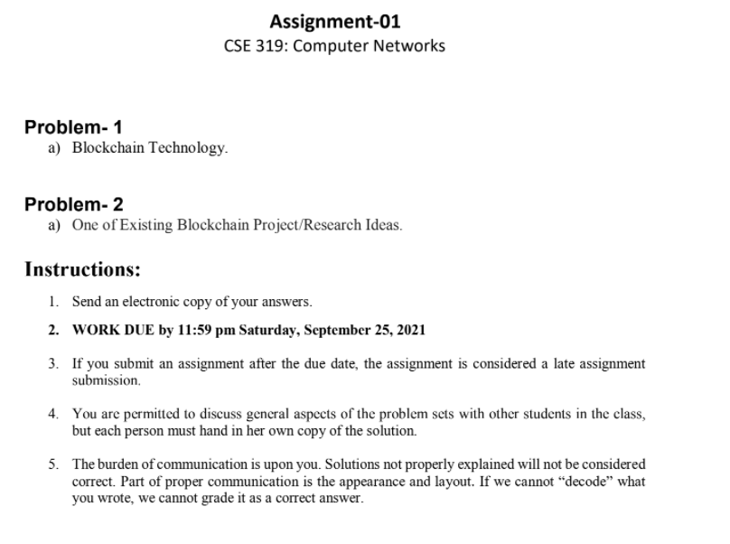 Assignment-01 CSE 319: Computer Networks Problem-1 a) | Chegg.com