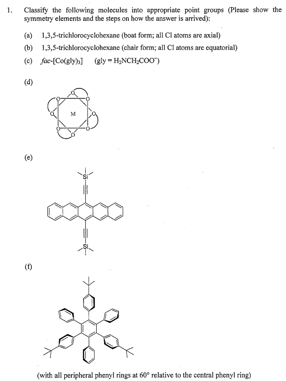 Solved 1. Classify the following molecules into appropriate | Chegg.com