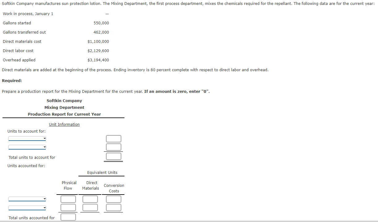 Solved Softkin Company manufactures sun protection lotion. | Chegg.com