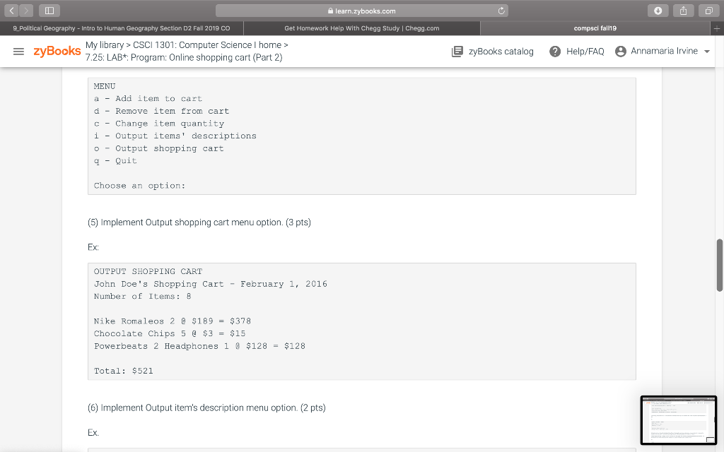 Solved: Java Please 3 Part Lab Zybooks T Seem Get Right Ve